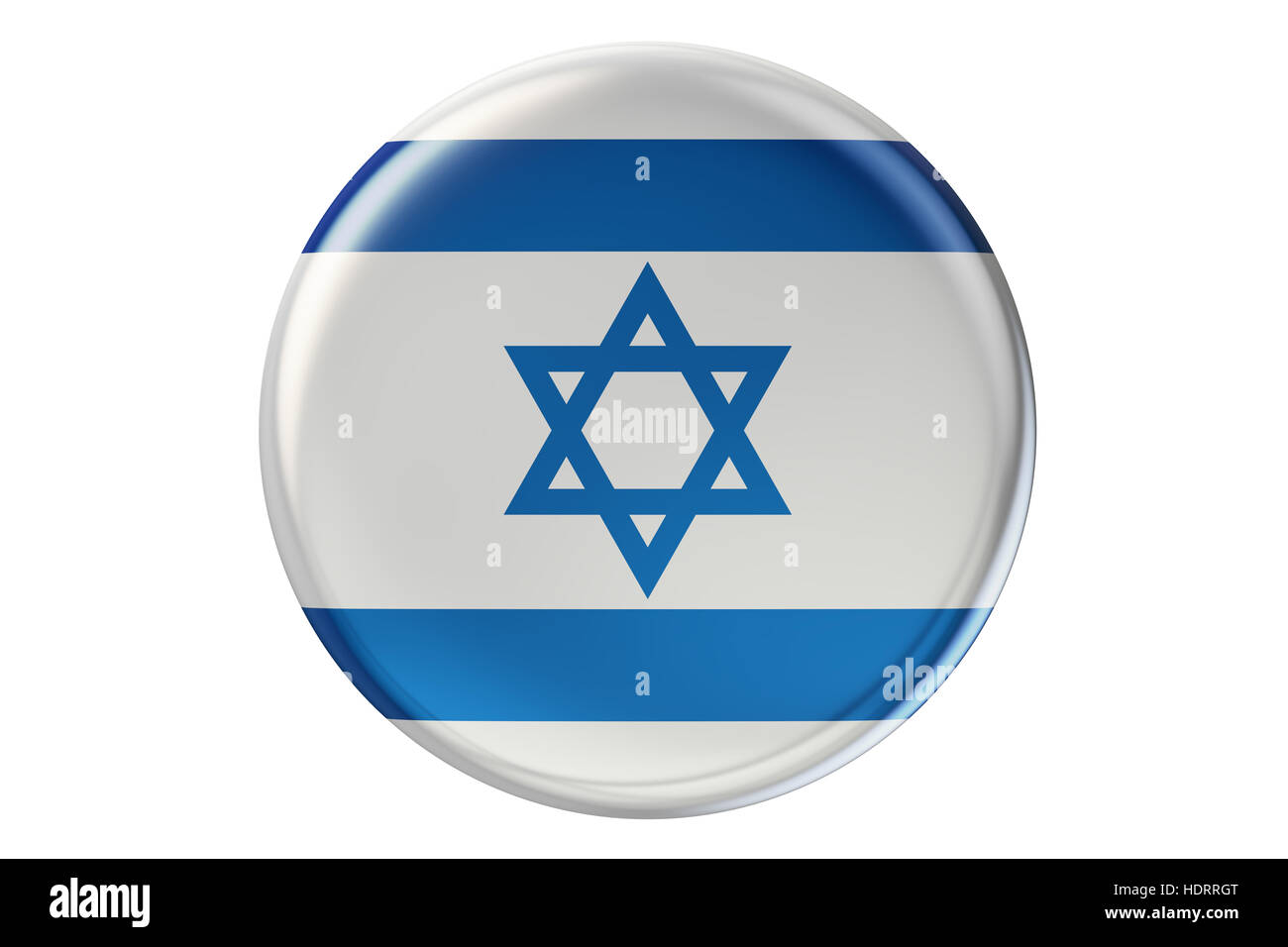 Badge with flag of Israel, 3D rendering isolated on white background ...
