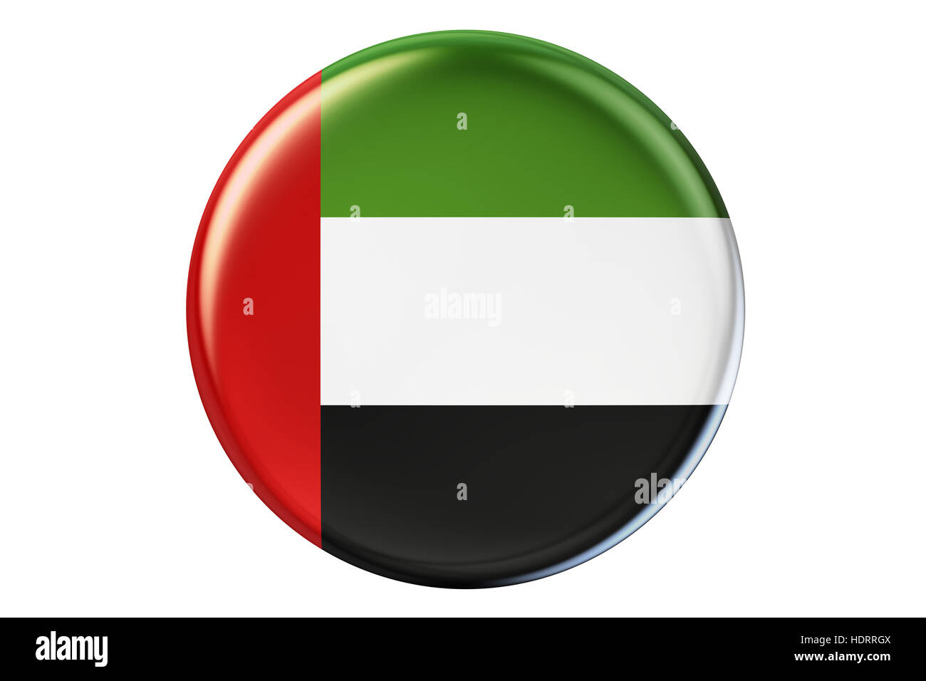 Badge with flag of UAE, 3D rendering isolated on white background Stock ...