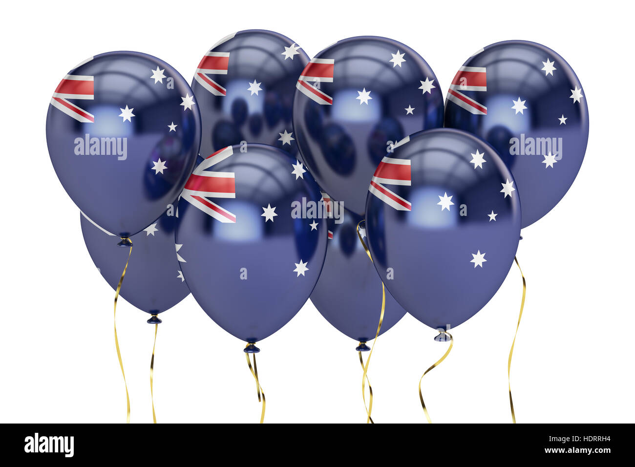Balloons with flag of Australia, holyday concept. 3D rendering isolated ...