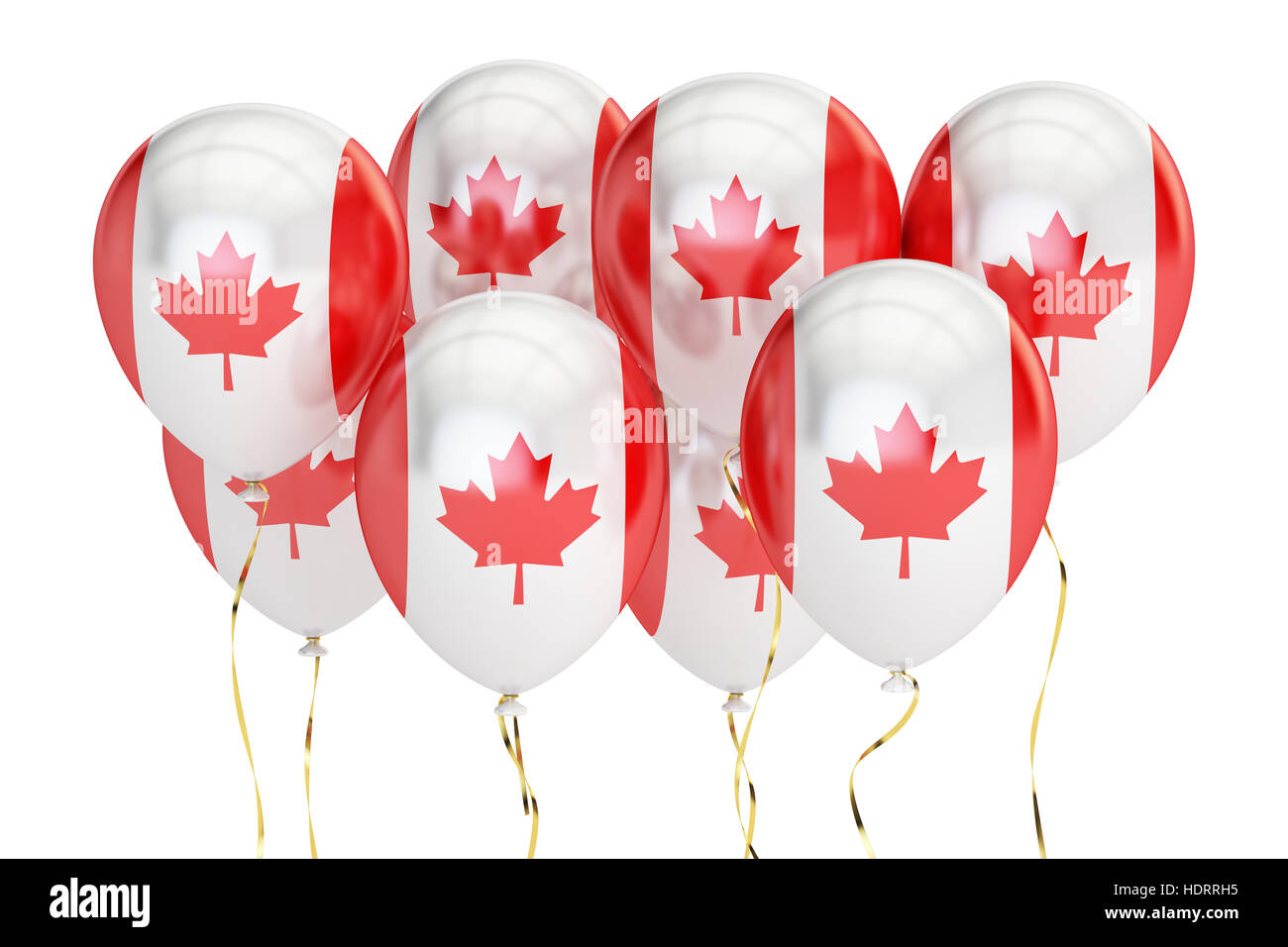 Balloons with flag of Canada, holyday concept. 3D rendering isolated on ...