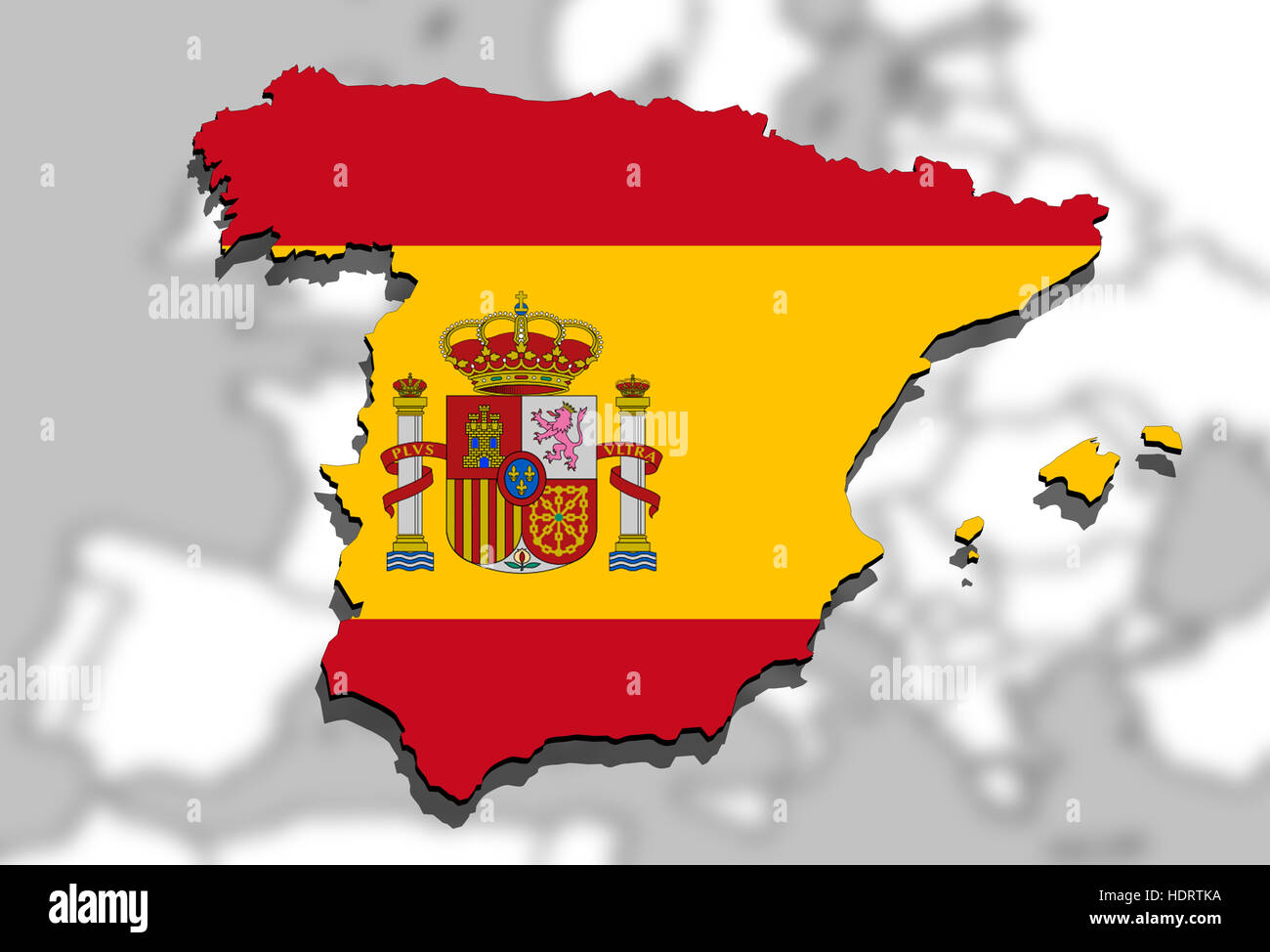 close up on Spain map on Europe background Stock Photo - Alamy