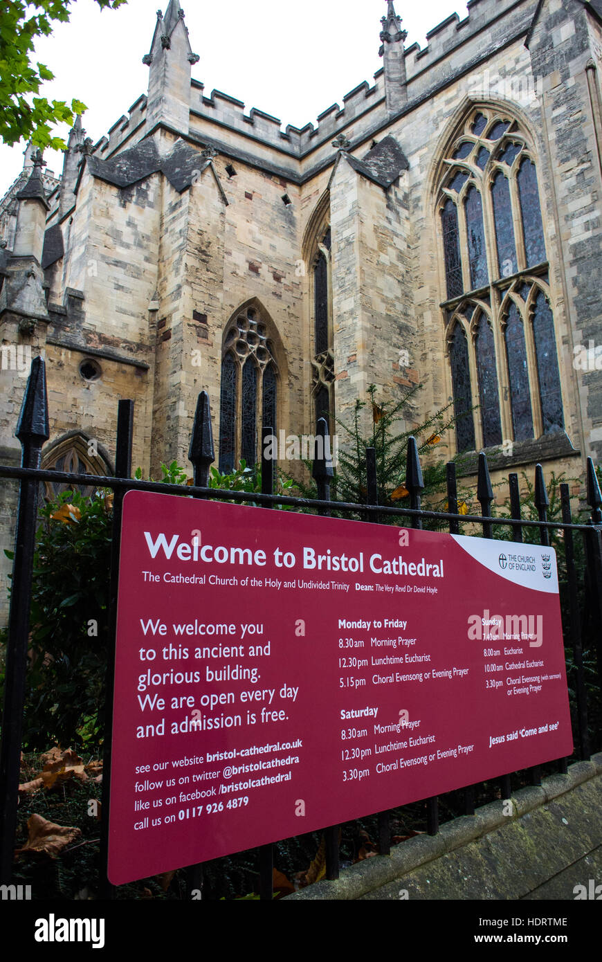 Bristol cathedral sign hi-res stock photography and images - Alamy