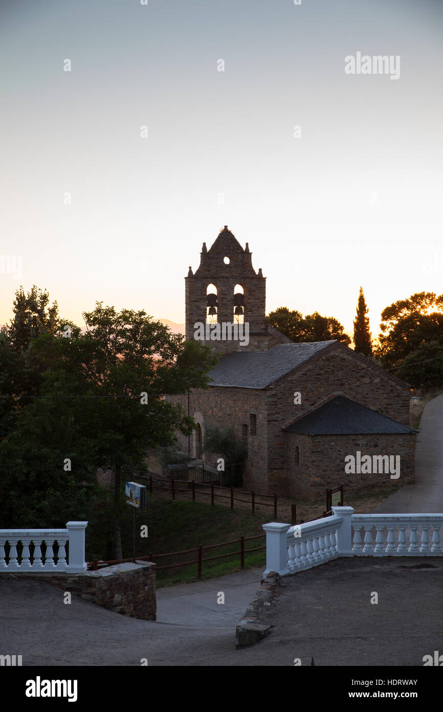 View of the Parish Church of Santa Maria Magdalena of Riego de Ambros ...