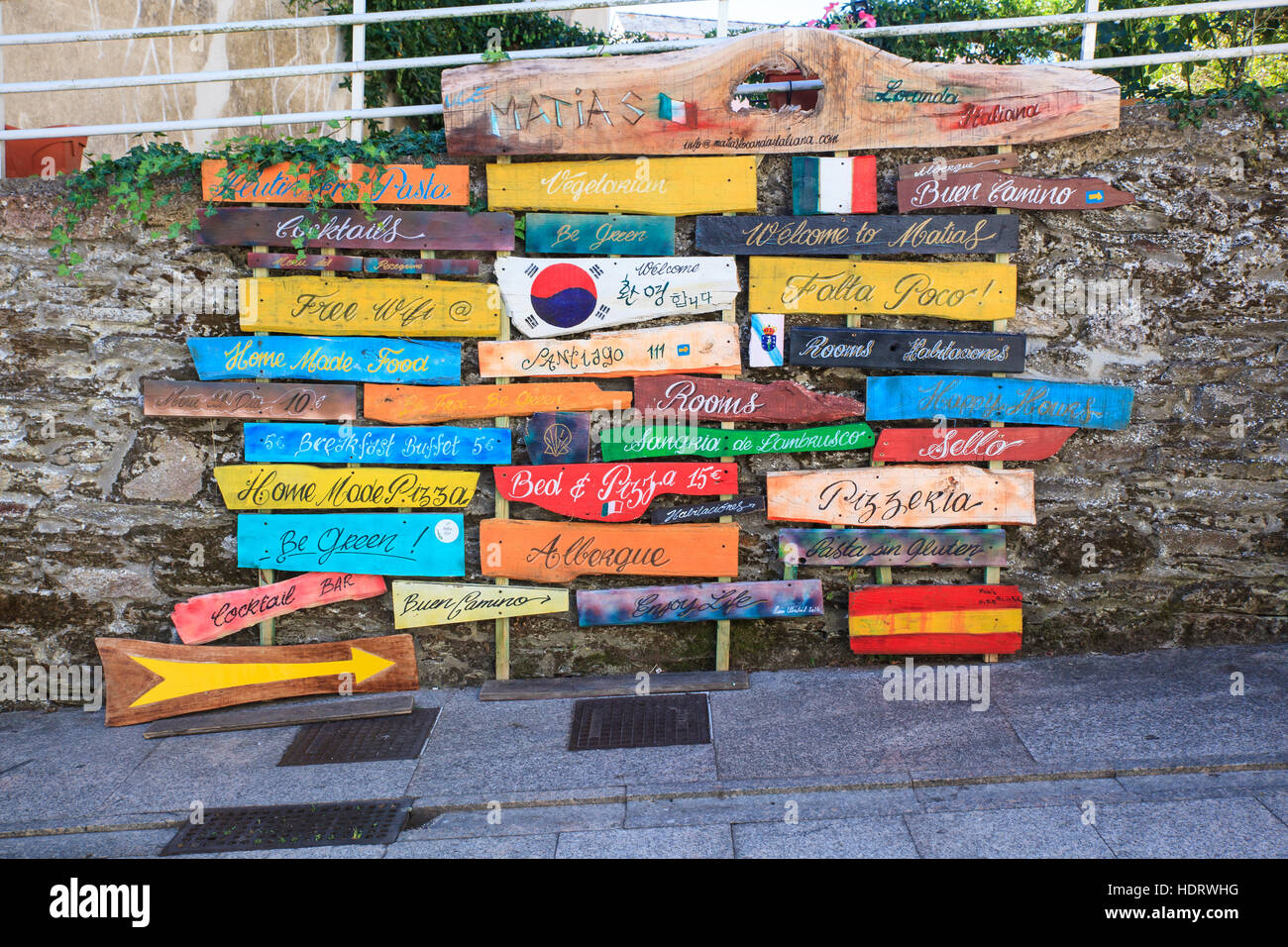 Colorful signs along the way of St. James Stock Photo - Alamy