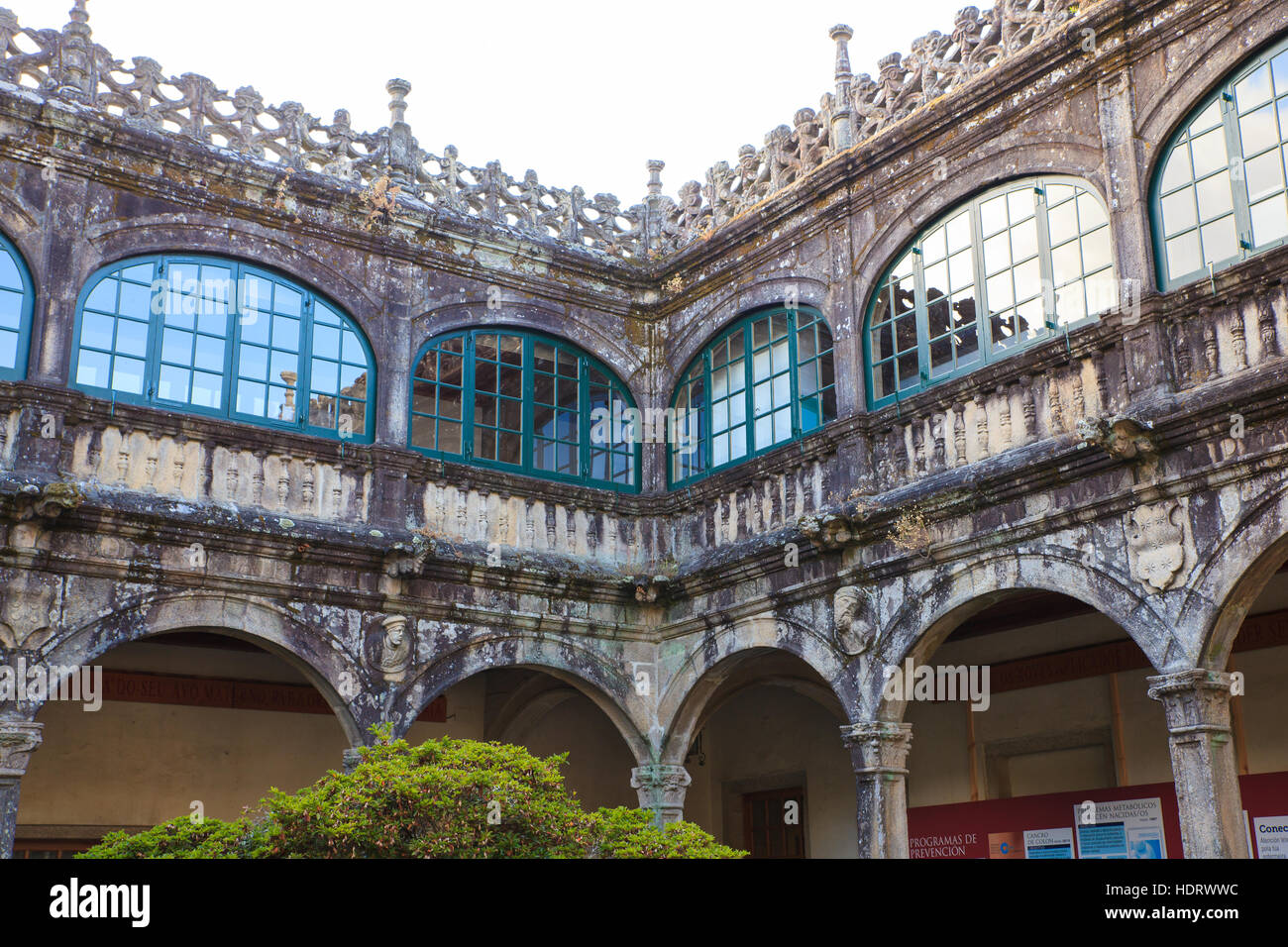 Inner court of Library of University of Santiago de Compostela Stock ...