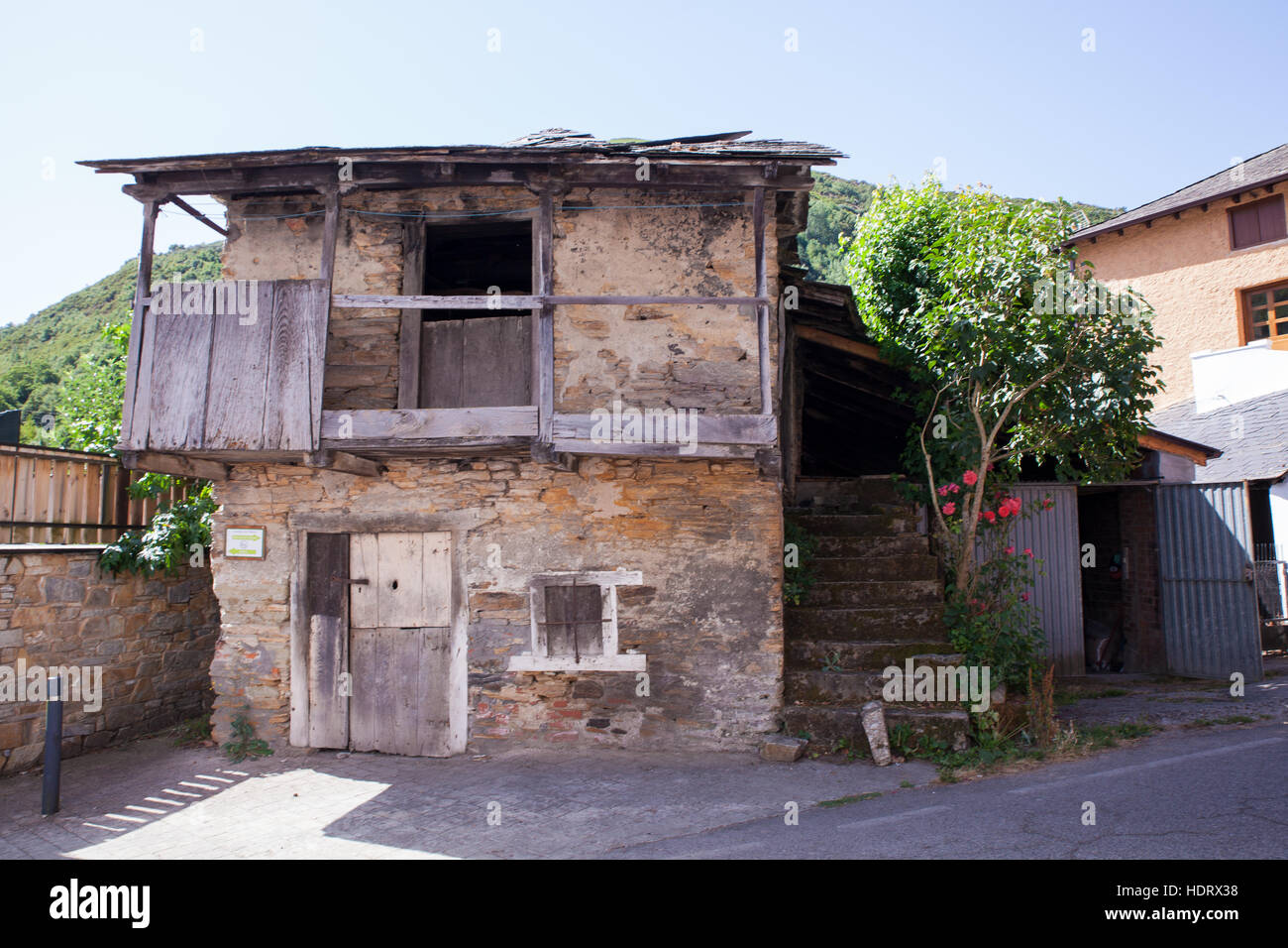 View of rural house in the spanish town Stock Photo - Alamy