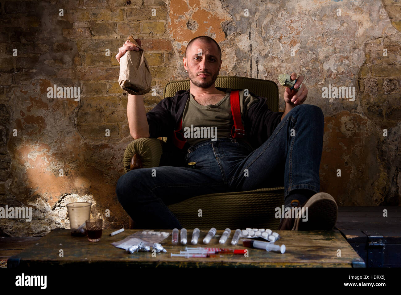 Narcotics and drugs concept Stock Photo - Alamy