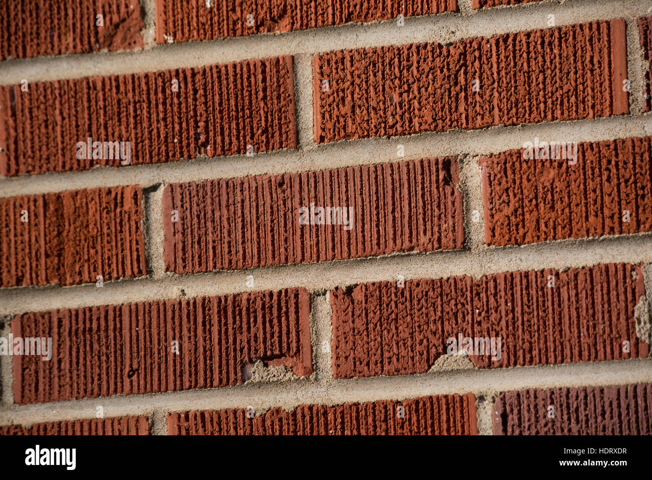 Close-up of diagonally aligned bricks in a red brick wall Stock Photo ...