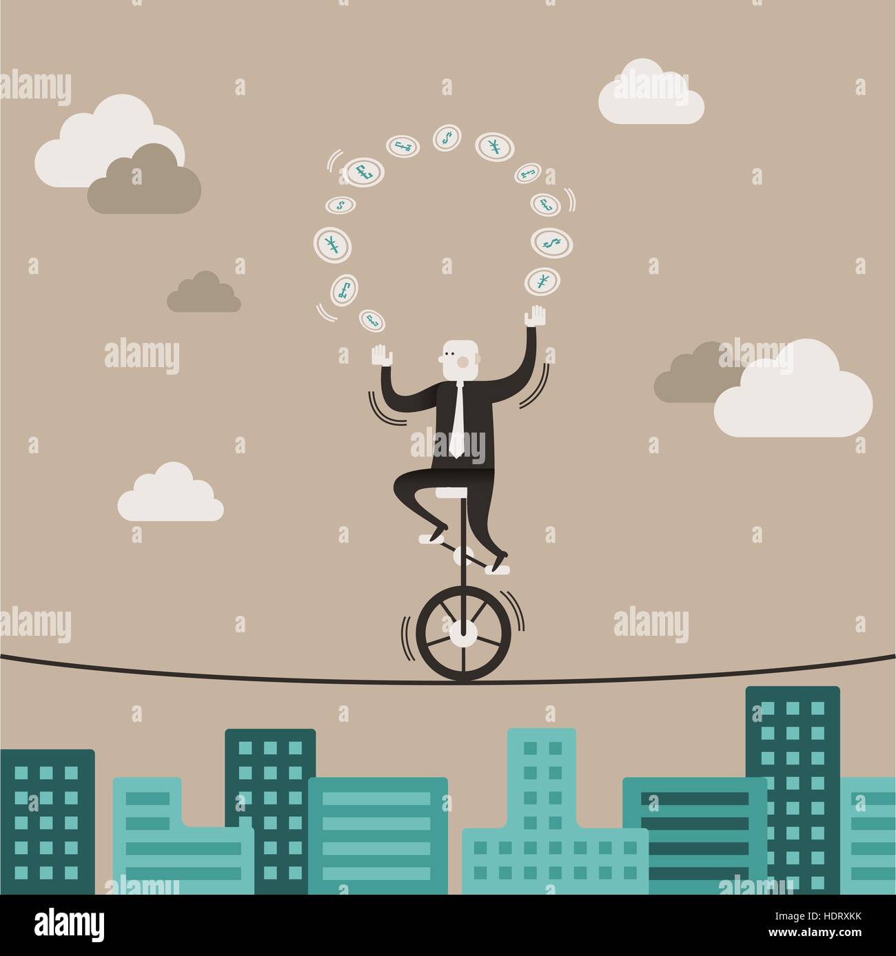 flat design vector illustration concept of balancing Stock Vector Image ...