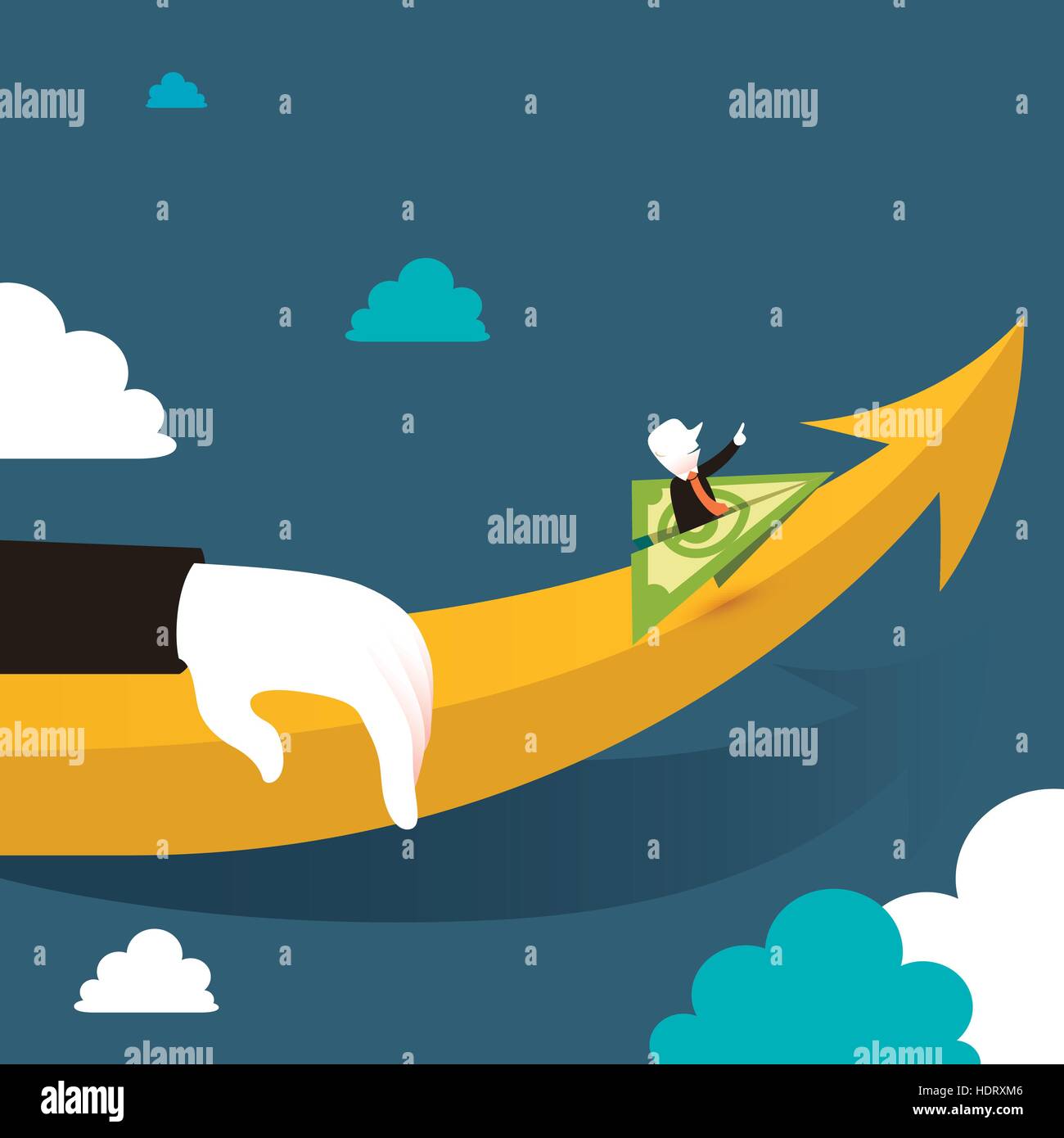 flat design vector illustration concept of up, money up Stock Vector ...