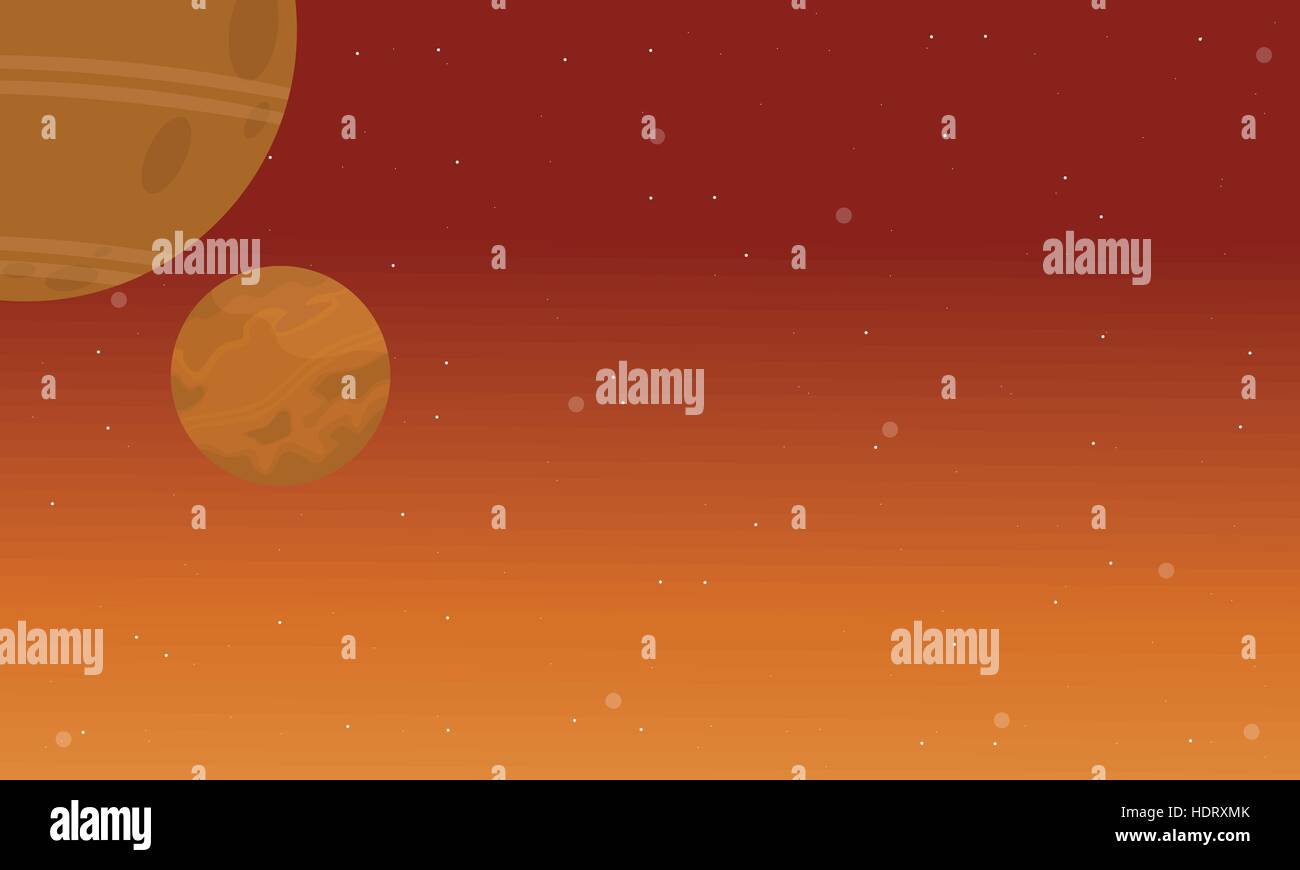 Illustration of planet space on orange background Stock Vector Image ...