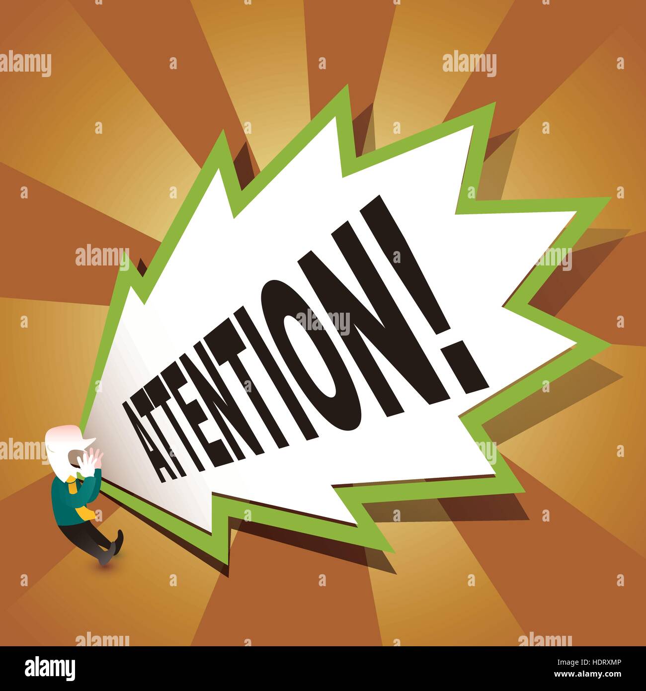 flat design vector illustration concept of attention Stock Vector Image ...