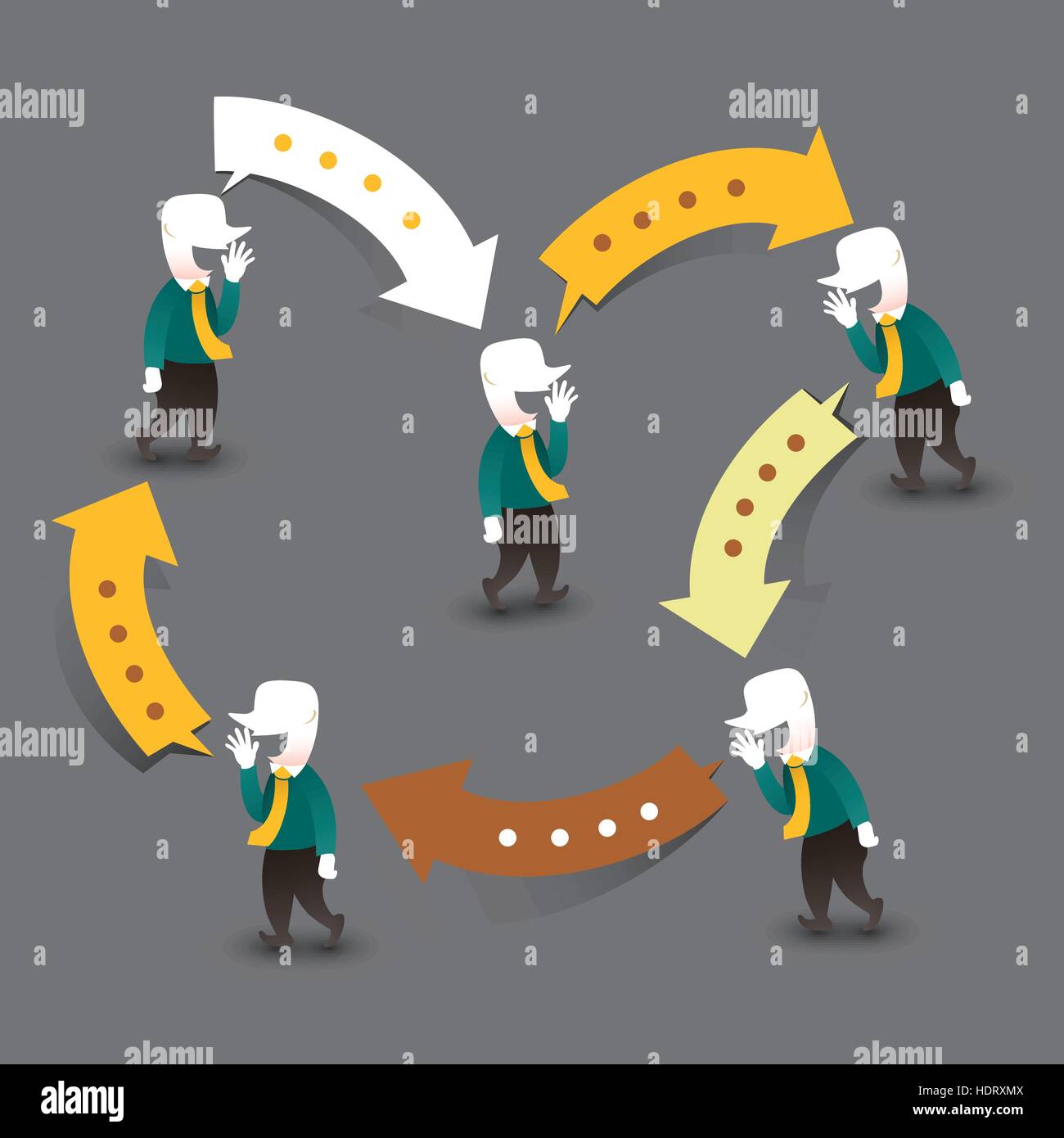 flat design vector illustration concept of pass message Stock Vector ...