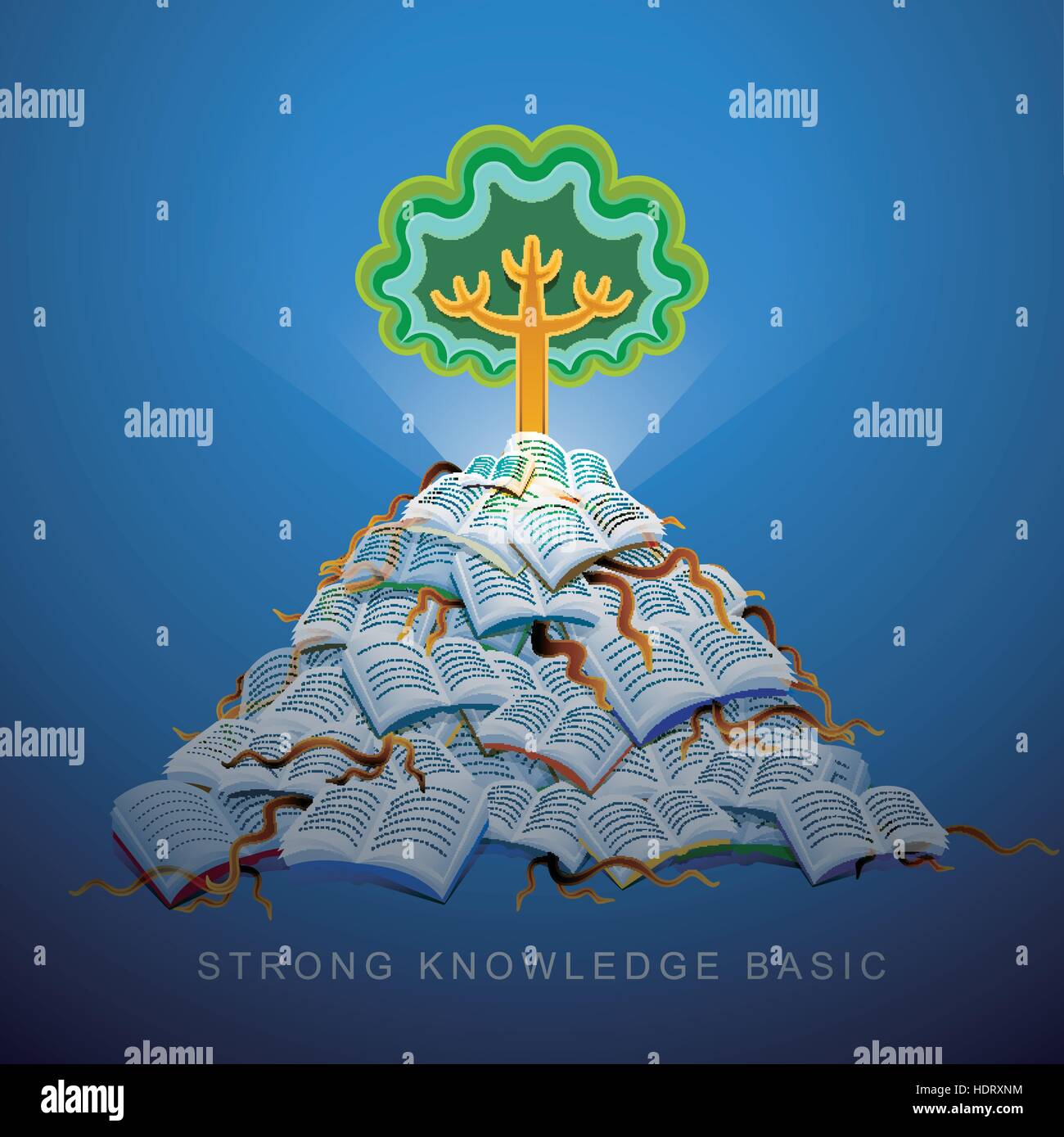 vector illustration concept of strong knowledge basic Stock Vector ...