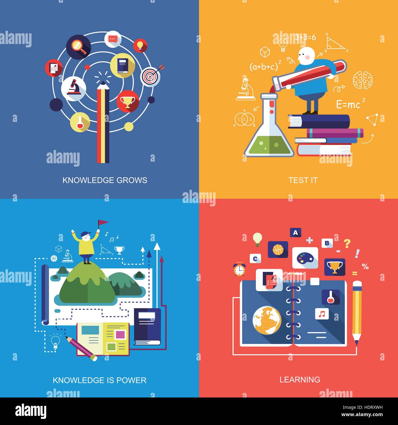 set of flat design concept icons for web and mobile phone services and ...