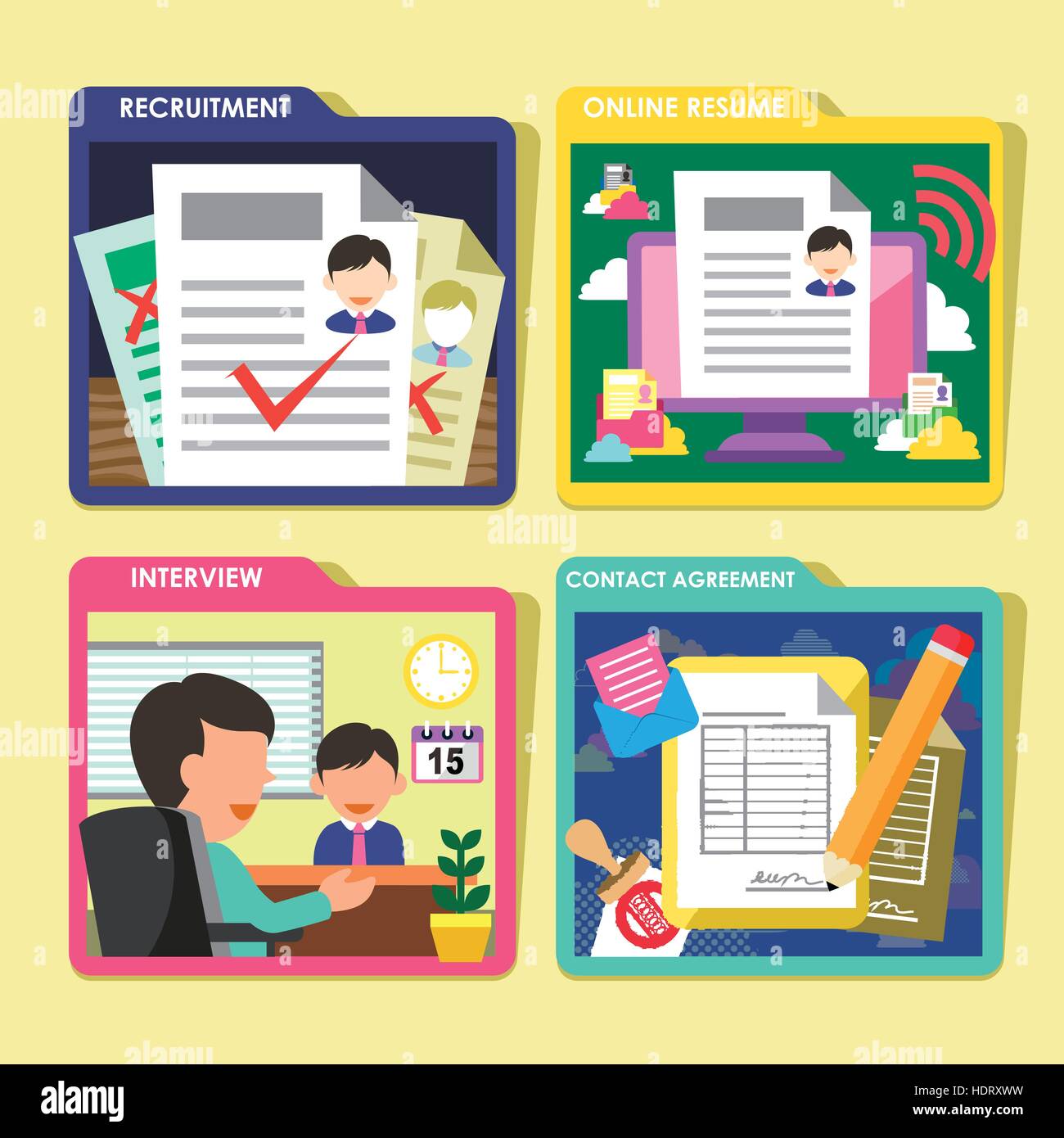Recruitment process concept icon vector hi-res stock photography and ...