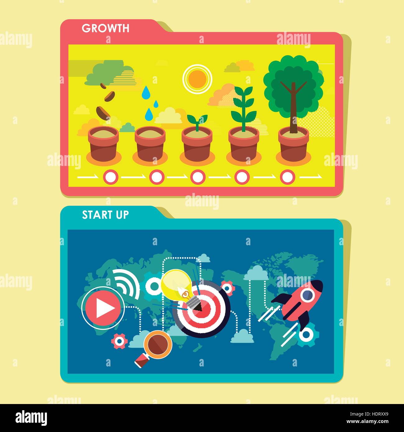 flat design of growth and start up concepts Stock Vector Image & Art ...