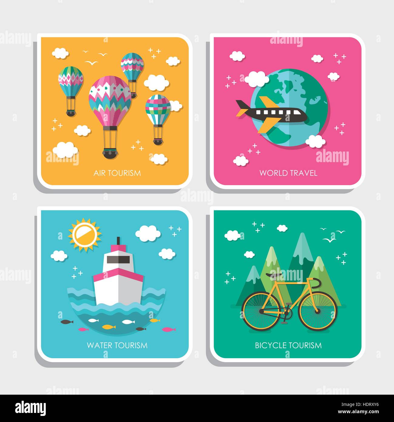 Types tourism flat design Stock Vector Images - Alamy