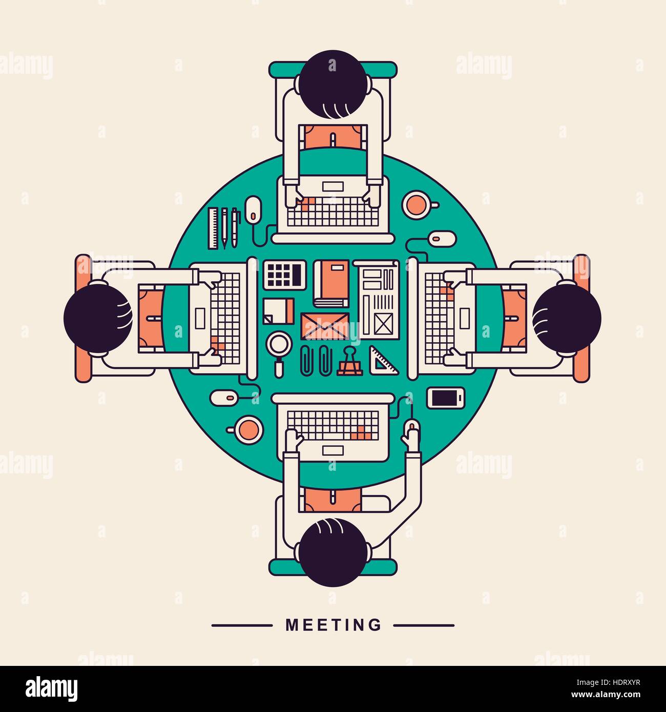 Roundtable discussion Stock Vector Images - Alamy