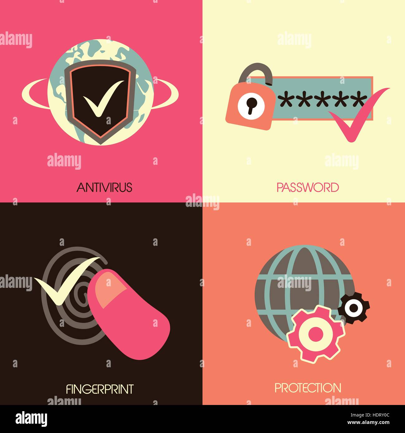flat design for internet security concepts set Stock Vector Image & Art ...
