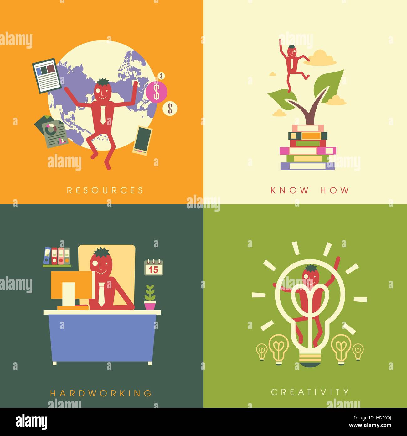 flat design for business success concepts set Stock Vector Image & Art ...