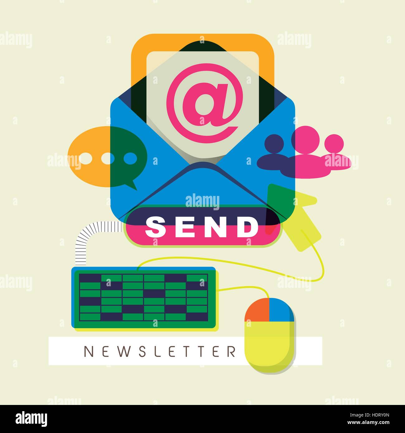 flat design for modern newsletter concept graphic Stock Vector Image ...