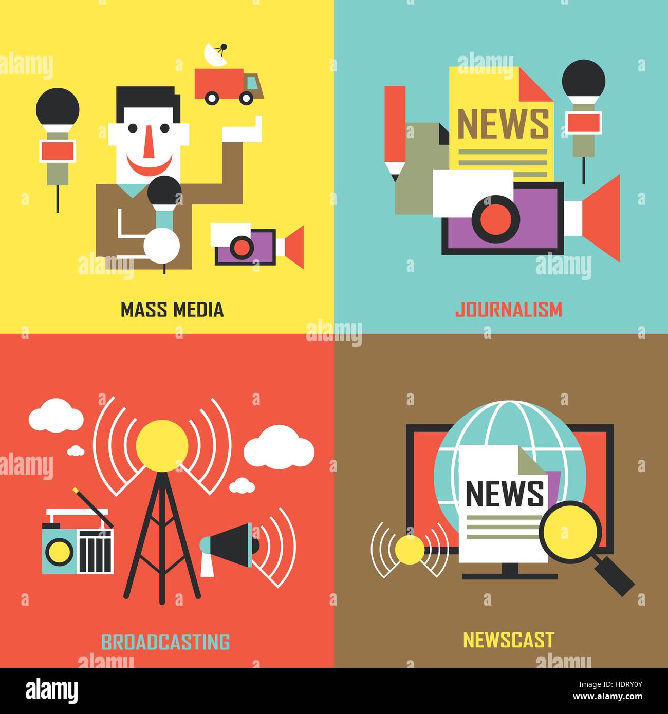 flat design for the news industry concepts graphic Stock Vector Image ...