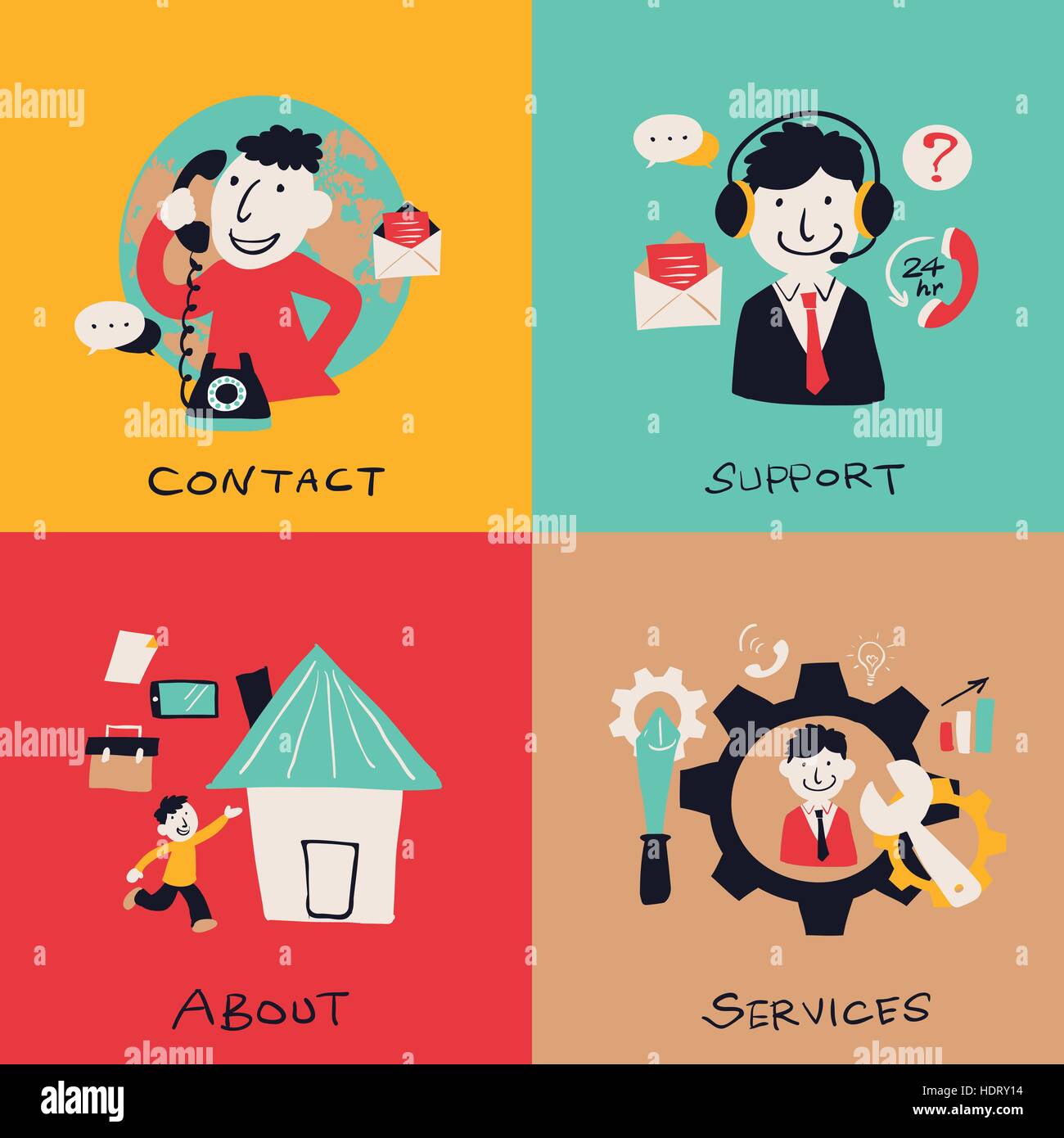 flat design for business customer service concepts set Stock Vector ...