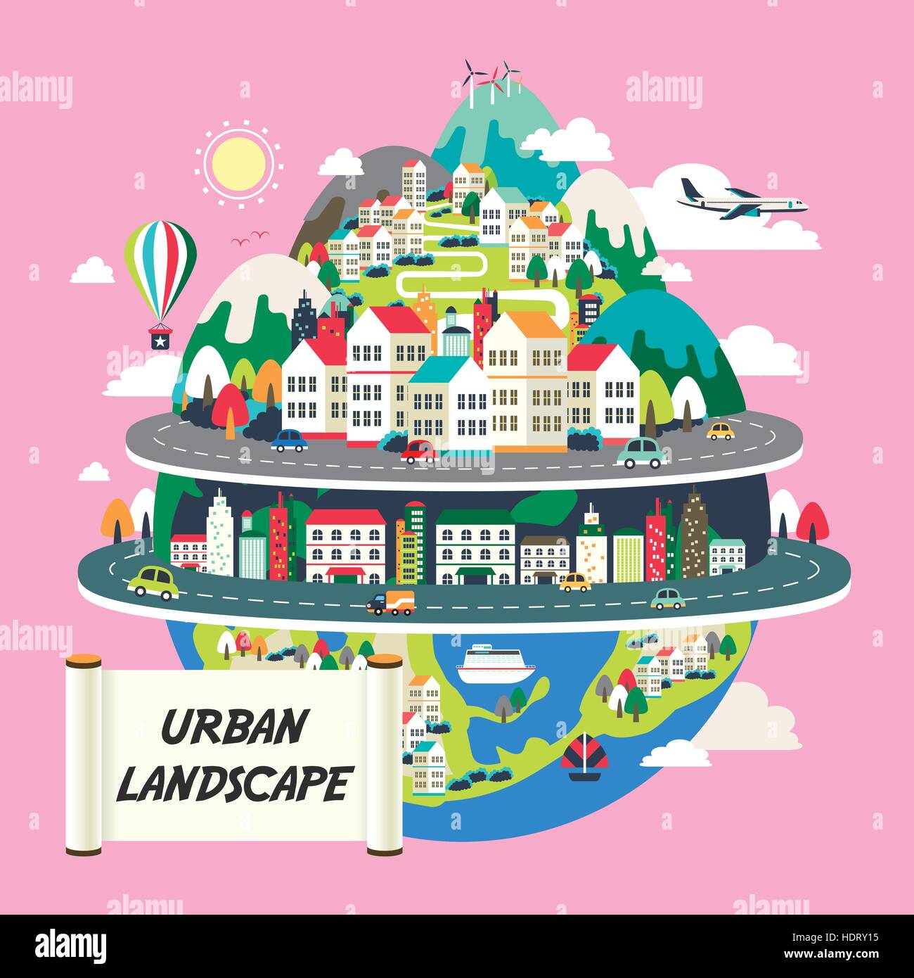 flat design for the urban landscape graphic Stock Vector Image & Art ...