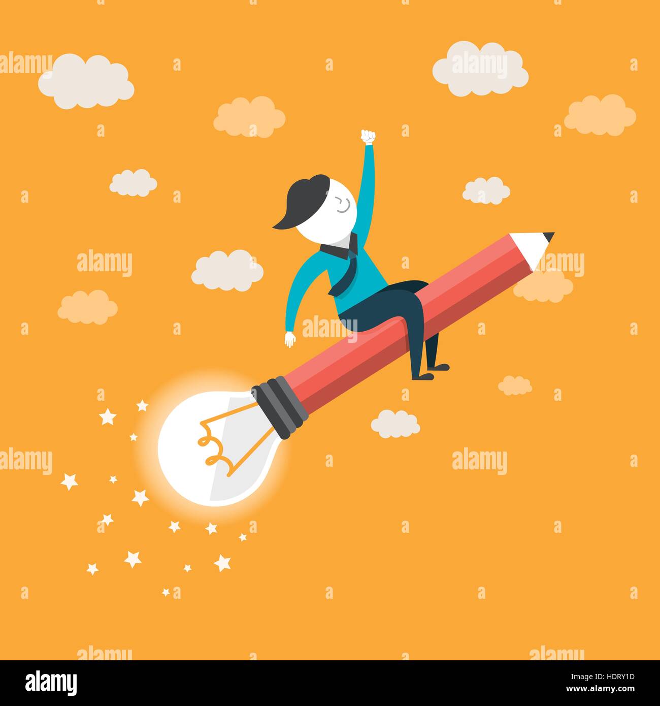 flat design for future growth concept graphic over yellow Stock Vector ...