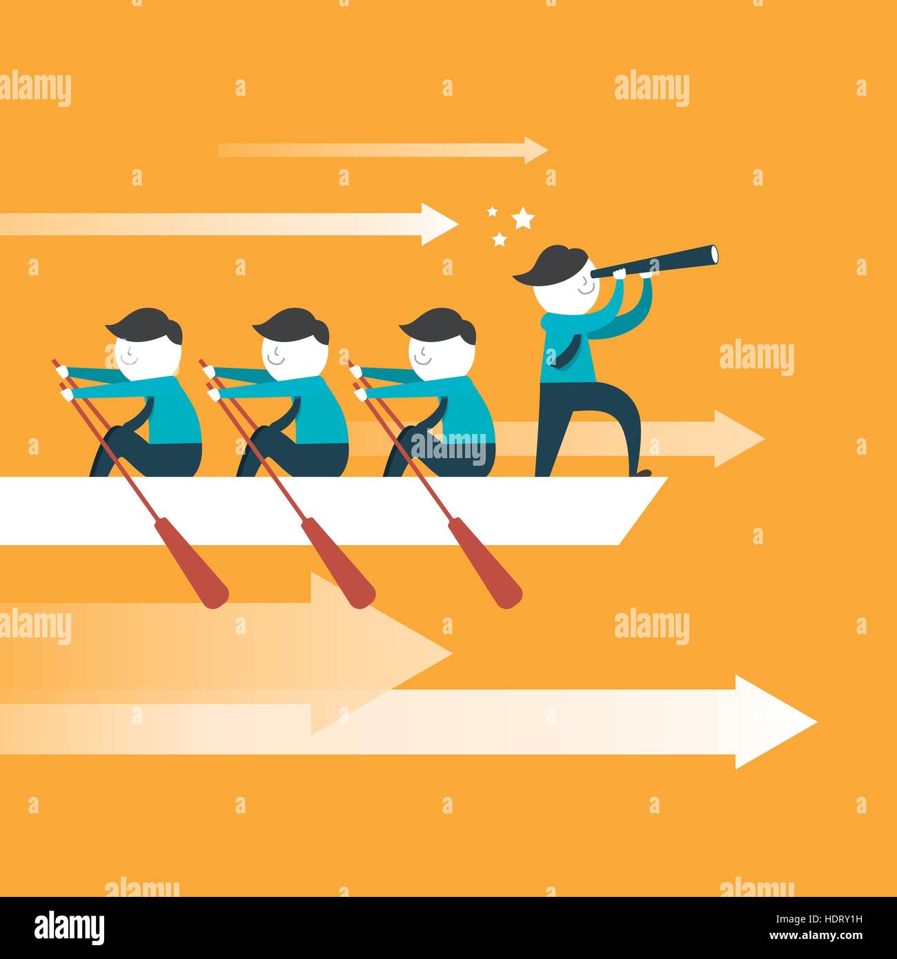 Rowing team yellow Stock Vector Images - Alamy