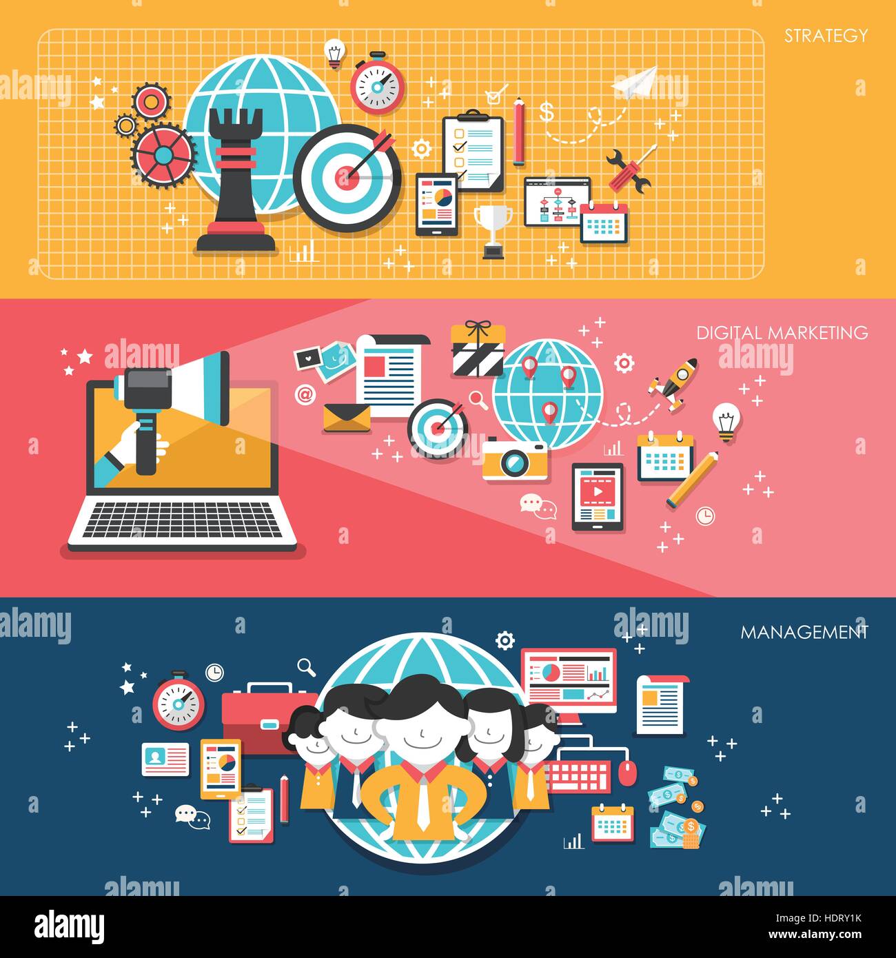 Flat Design For Business Marketing Concepts Set Stock Vector Image flat-design-for-business-marketing-concepts-set-stock-vector-image