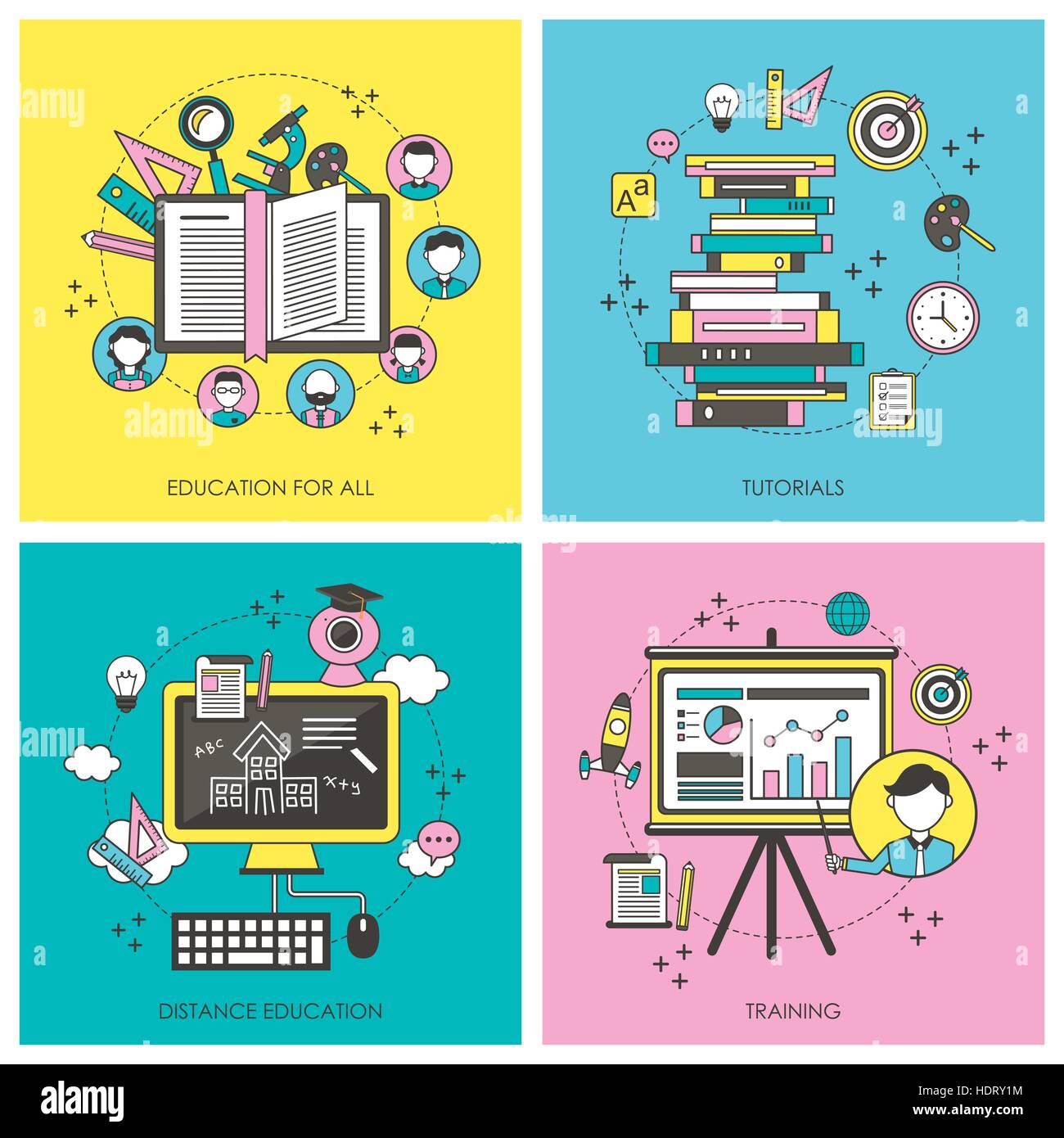 flat design for the education concepts graphic Stock Vector Image & Art ...