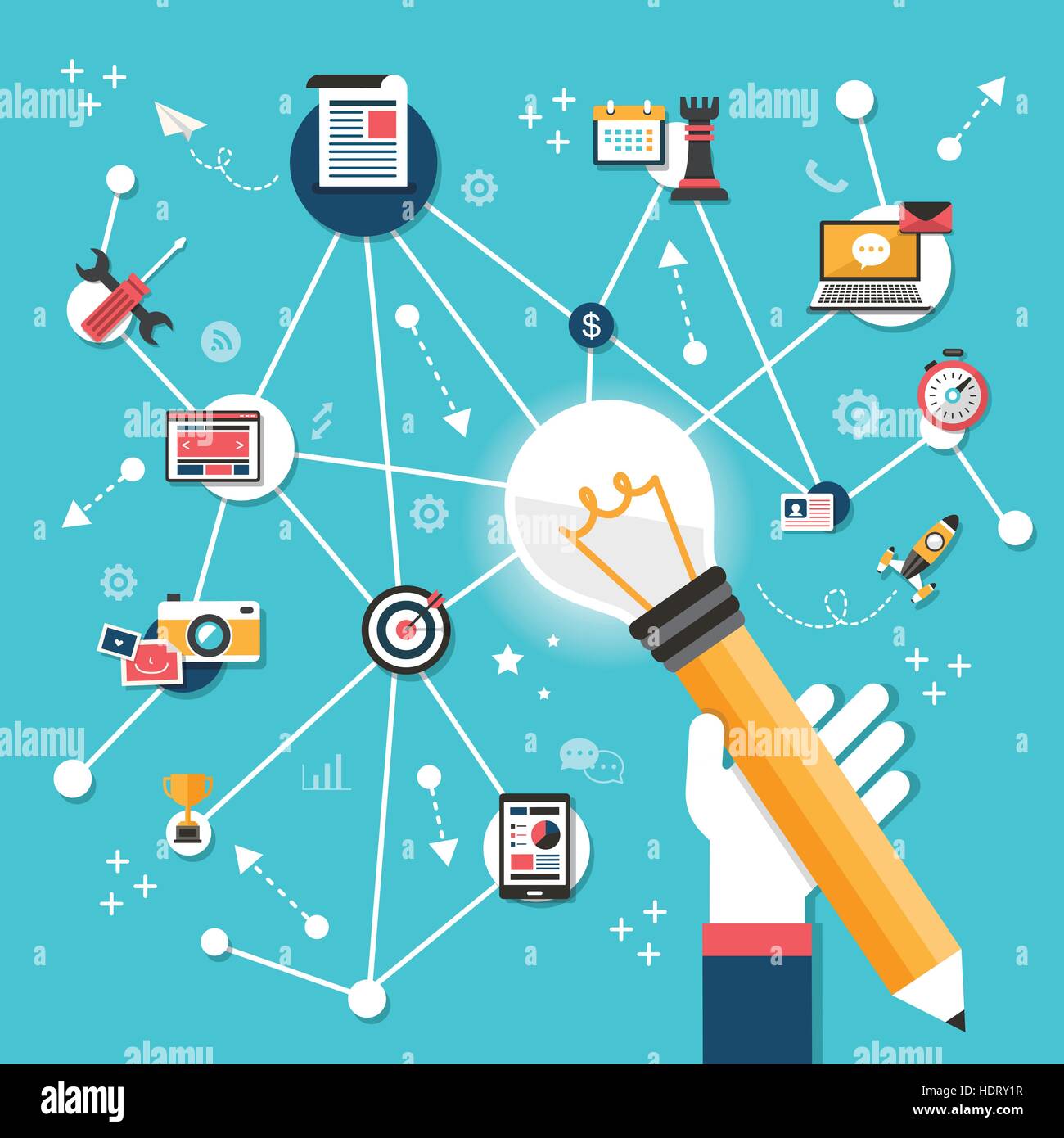 flat design for creative network concept graphic Stock Vector Image ...