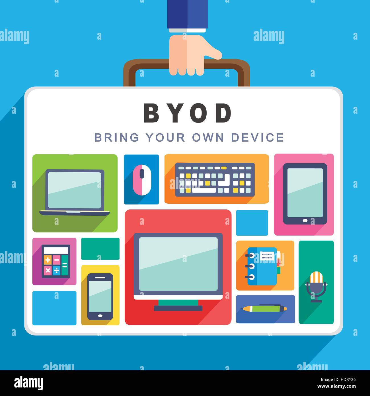 flat design for bring your own device concept graphic Stock Vector Image & Art - Alamy