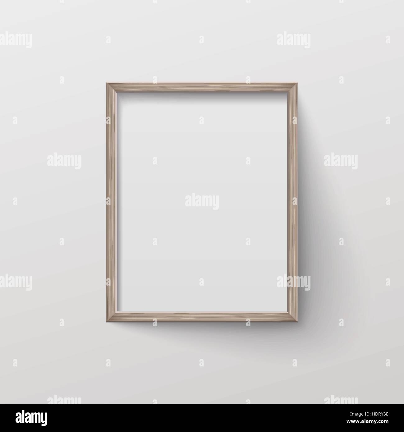 3d blank wooden frame template isolated over white background Stock ...