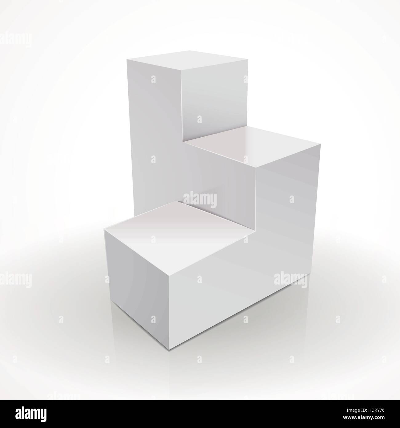 blank square stage isolated over white background Stock Vector Image ...