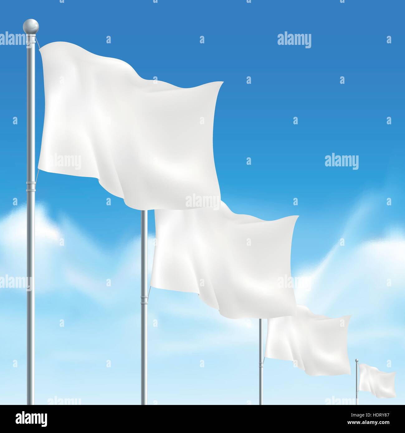 blank white flags isolated on white background Stock Vector Image & Art ...