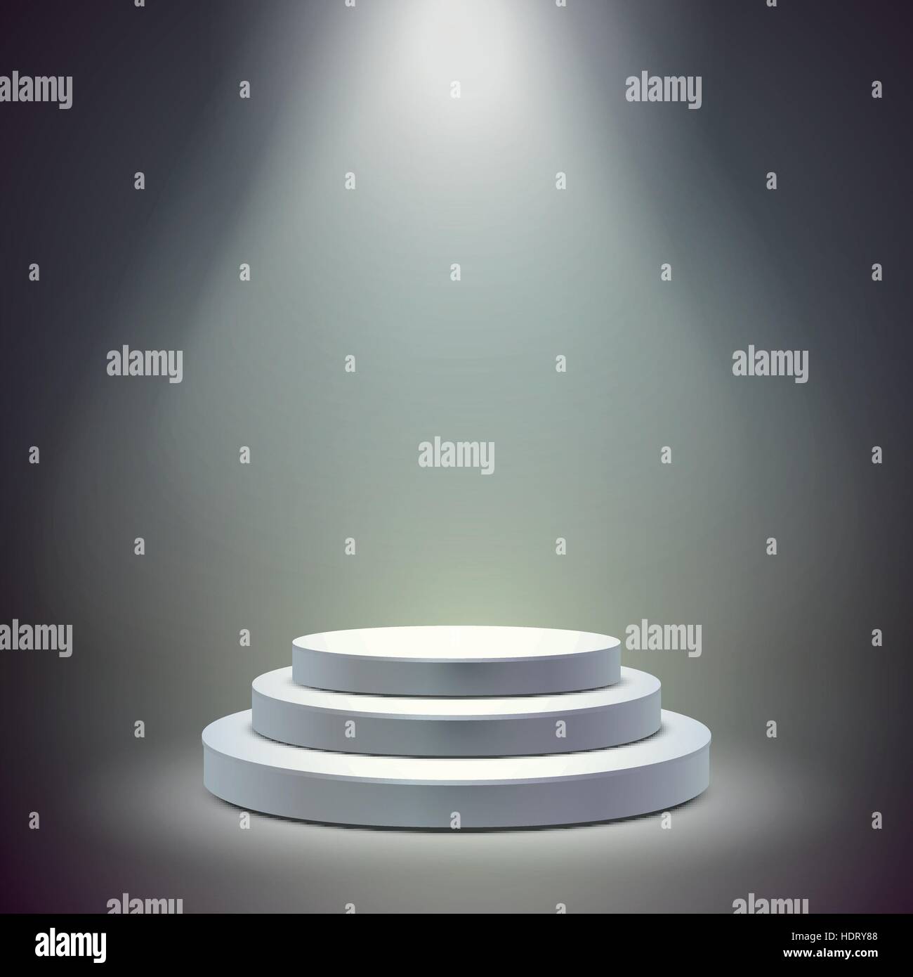 blank round stage isolated over dark background Stock Vector Image ...
