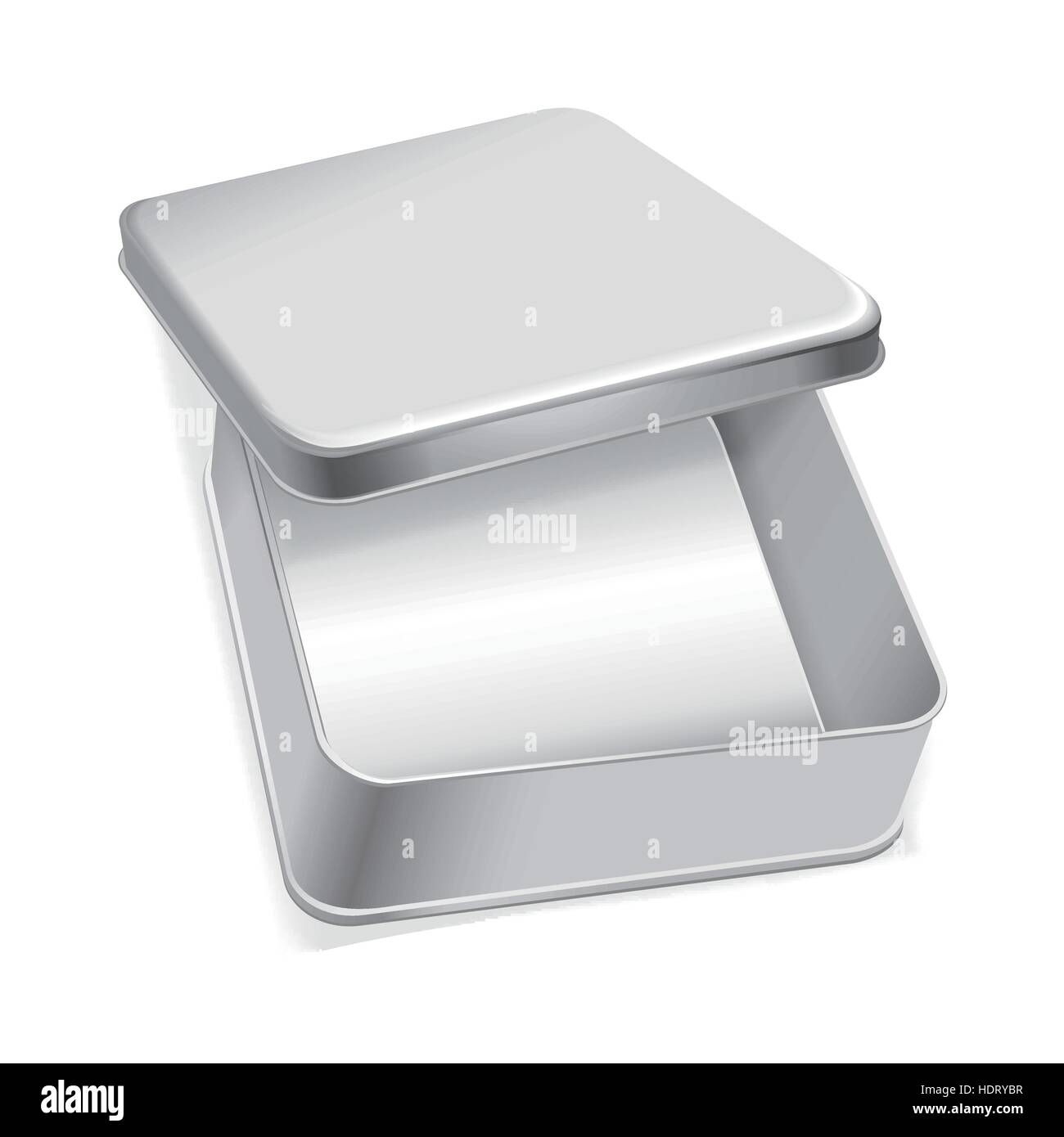 blank metal box template isolated over white background Stock Vector ...