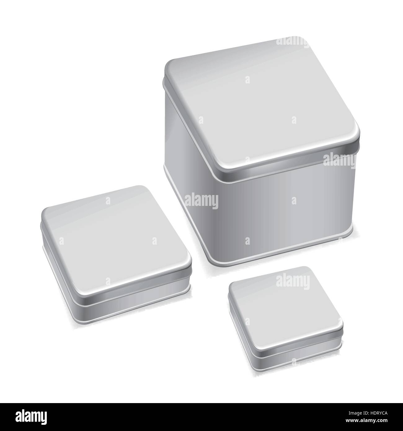 blank metal box template isolated over white background Stock Vector ...
