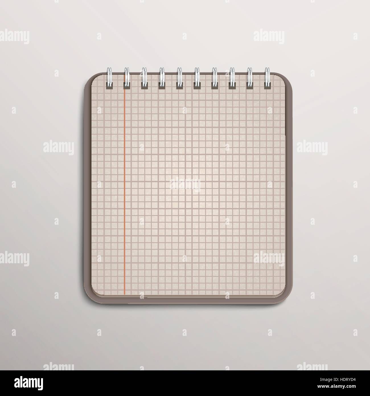open checked brown notebook over white background Stock Vector Image ...