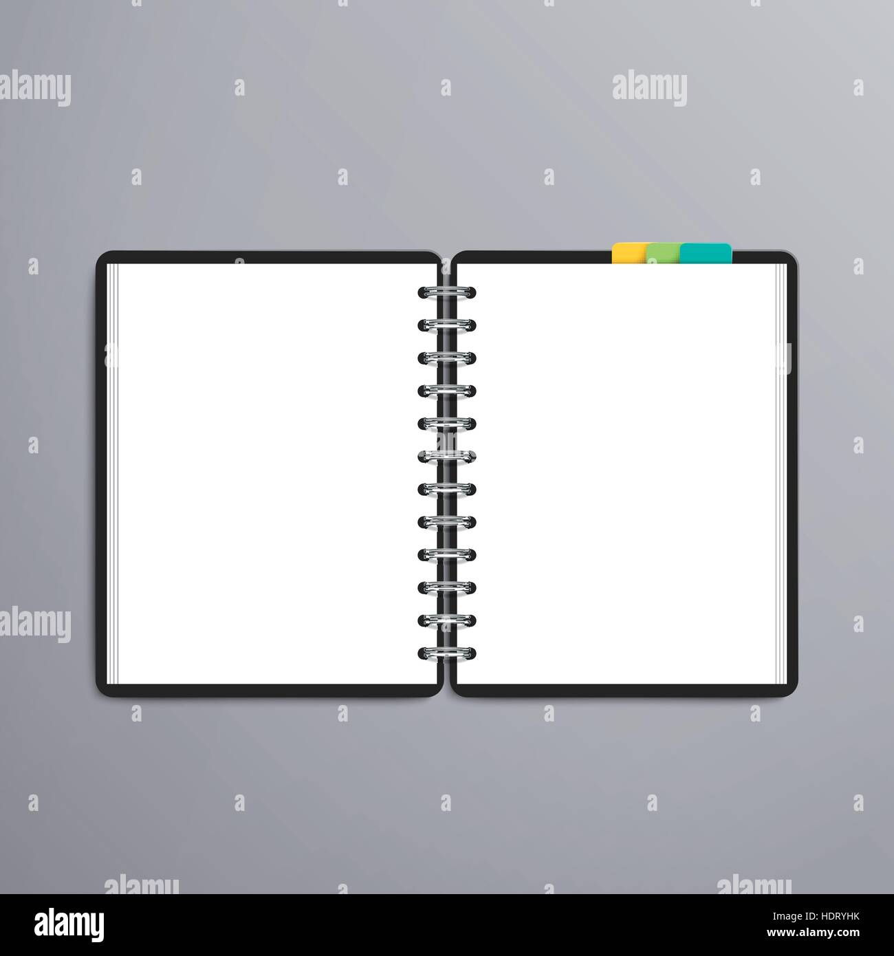 open blank white notebook over grey background Stock Vector Image & Art ...