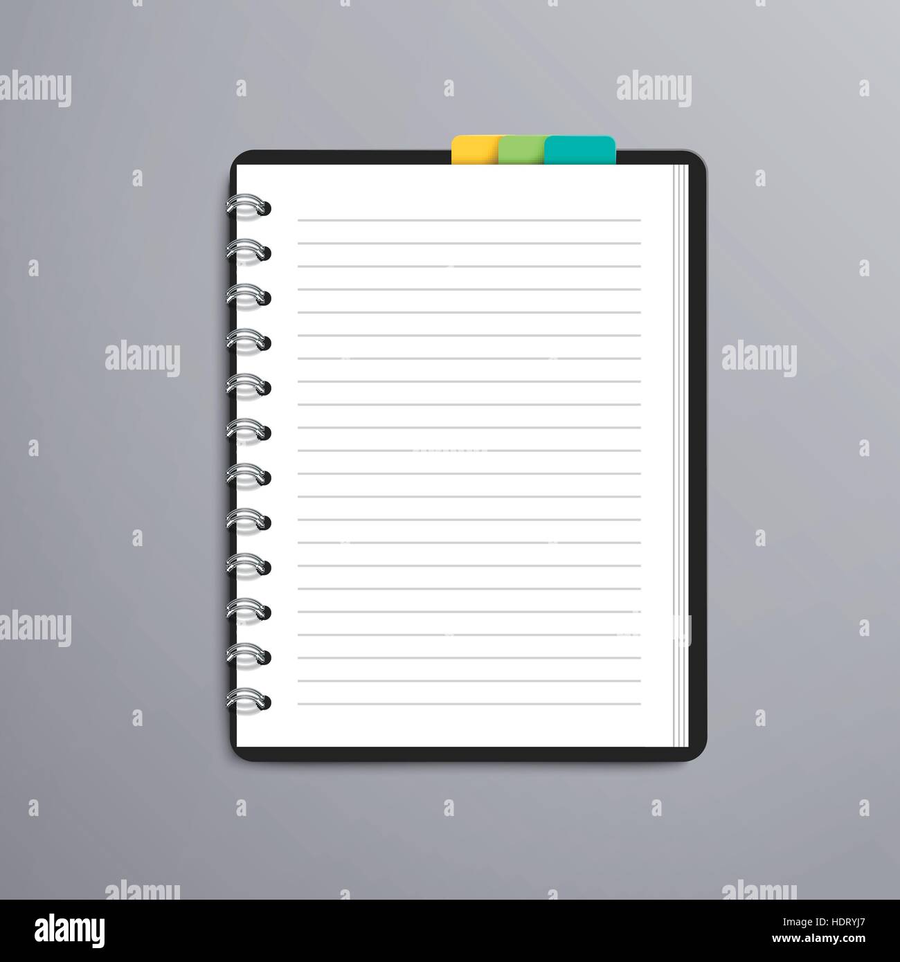 open blank lined notebook over grey background Stock Vector Image & Art ...