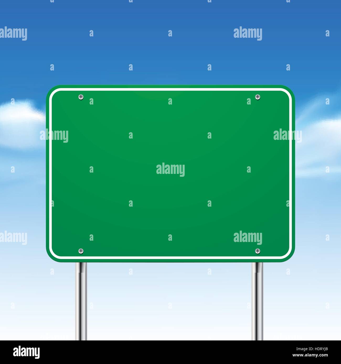 blank green traffic road sign over blue sky Stock Vector Image & Art ...