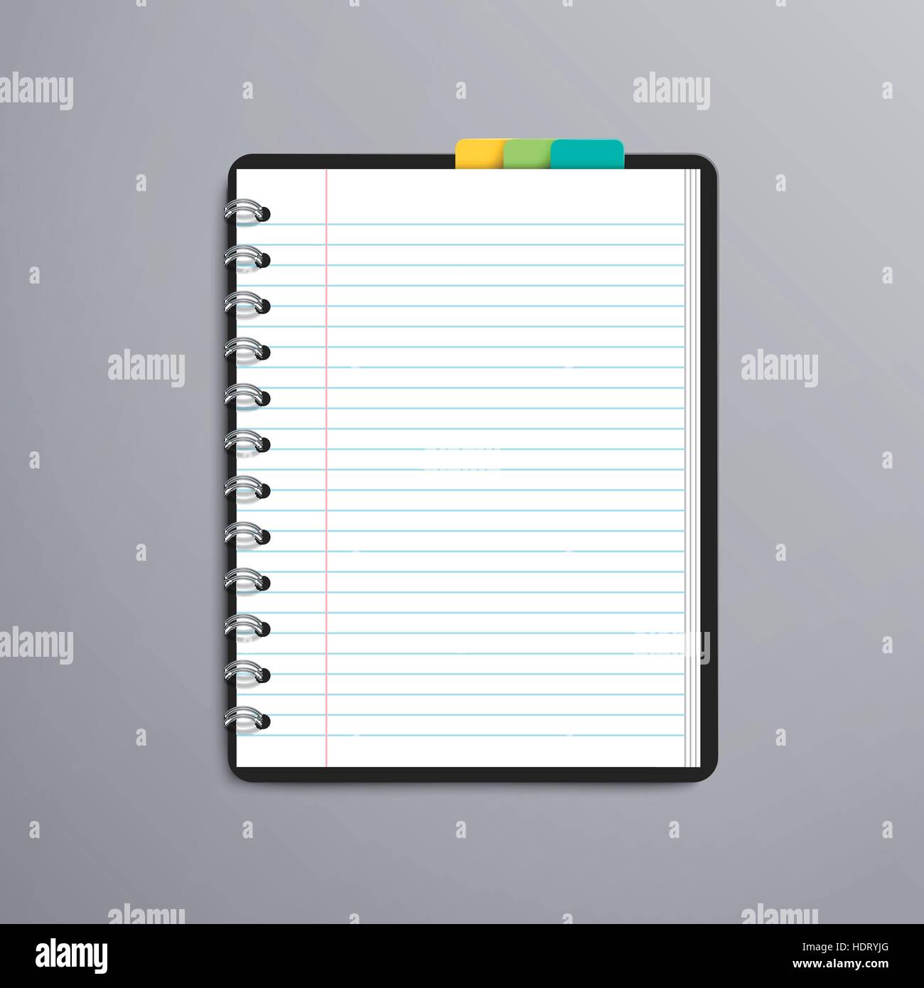open blank lined notebook over grey background Stock Vector Image & Art ...