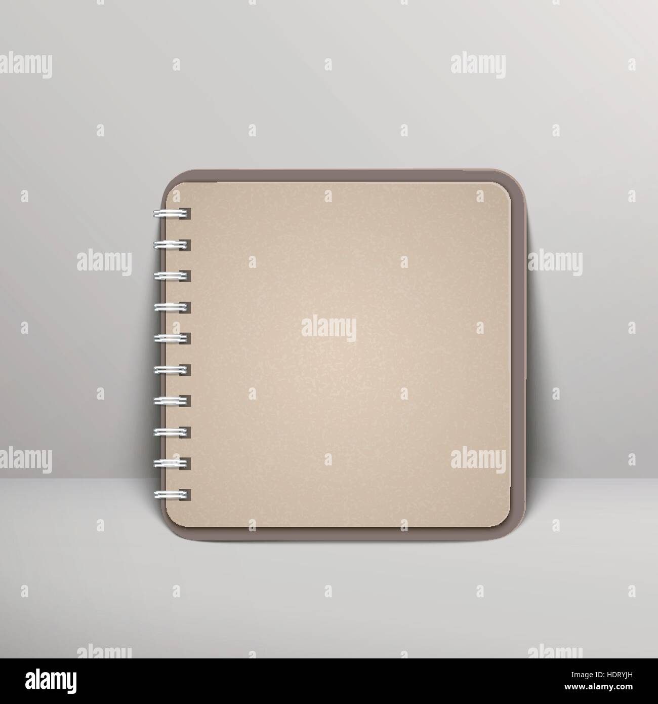 open blank brown notebook over grey background Stock Vector Image & Art ...