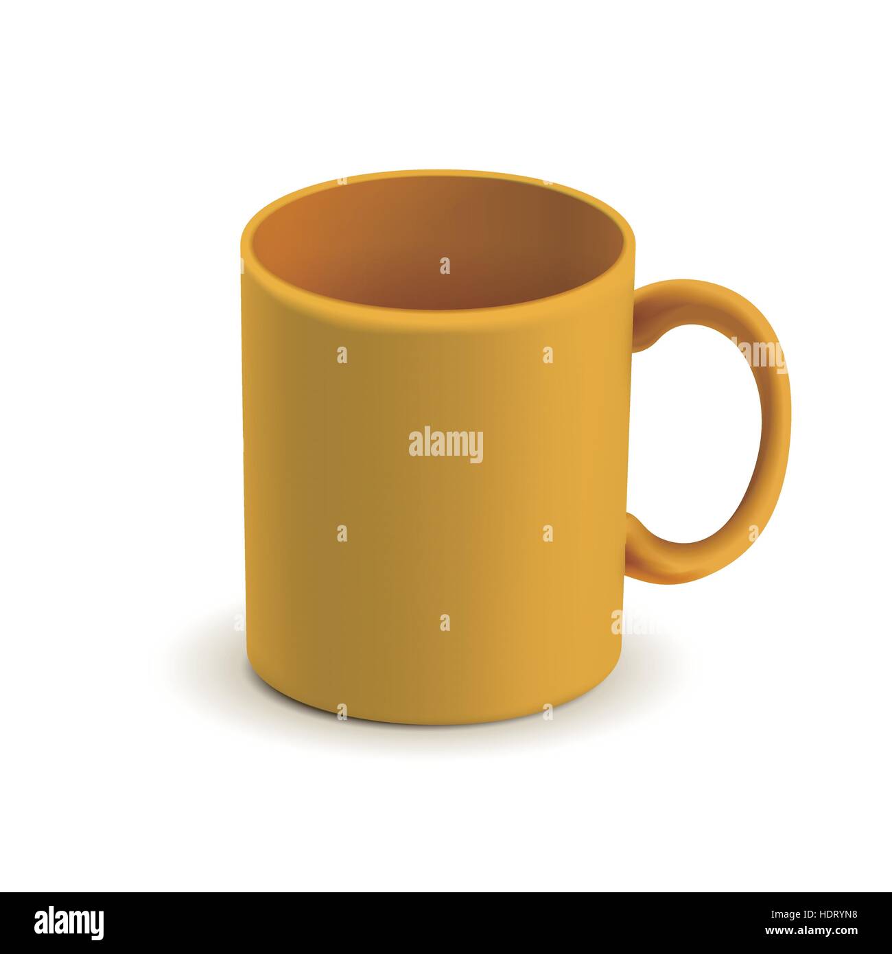 blank classic yellow mug isolated on white background Stock Vector ...