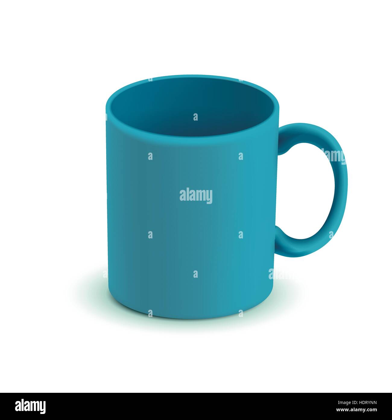 blank classic blue mug isolated on white background Stock Vector Image ...