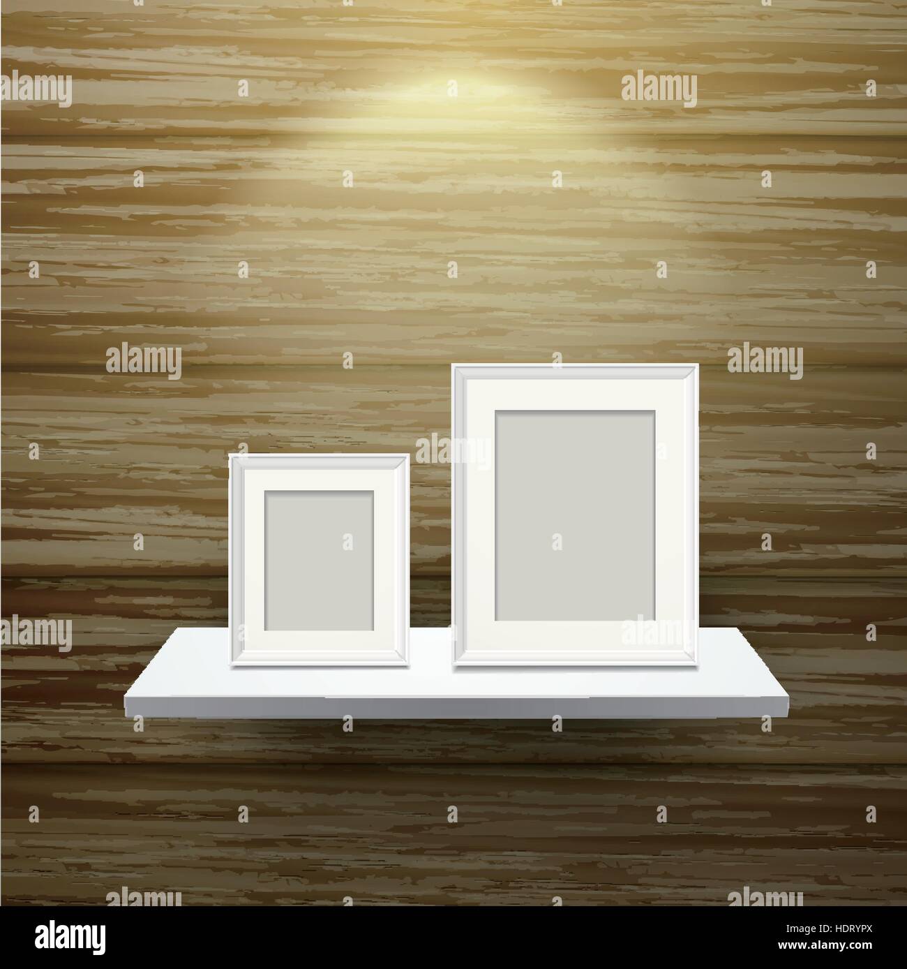 Picture frames on shelf Stock Vector Images - Alamy